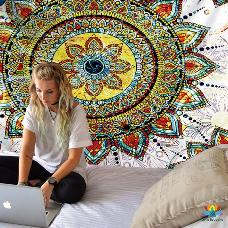 Toile textile Mandala Floral – Little Bouddha